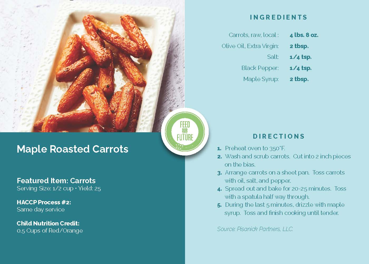 Maple Roasted Carrots – School Recipe | Feed Our Future