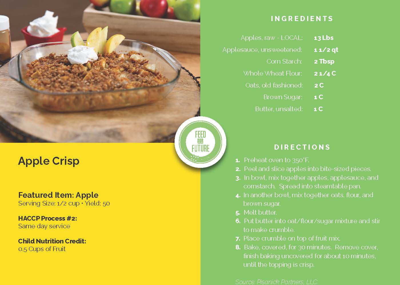 Apple Crisp – School Recipe | Feed Our Future