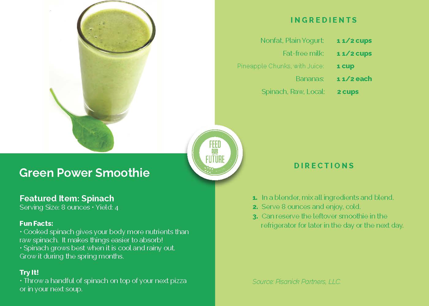 Green Power Smoothie – Home Recipe | Feed Our Future